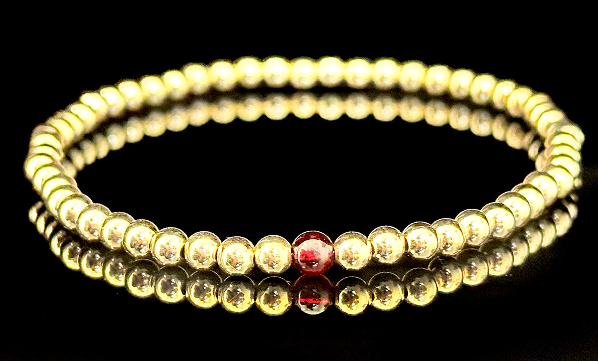 High-End GARNET, 14kt GOLD BRACELET for MEN_ Artisan handmade in Idaho ...